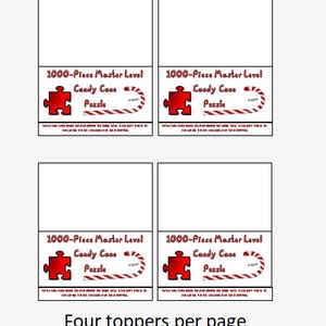 Candy Cane Puzzle Bag Topper Printable for Christmas Gift, or Seasonal ...
