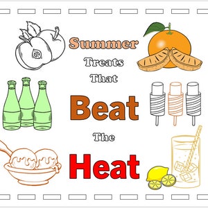 Summer Coloring Page Treats That Beat the Heat Printable | Etsy