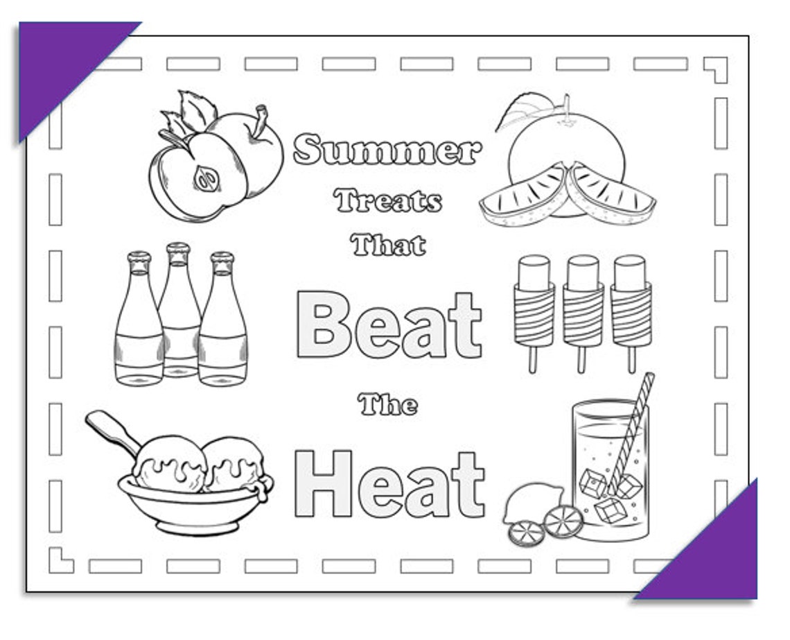 Summer Coloring Page - Treats That Beat the Heat - Printable Page for ...