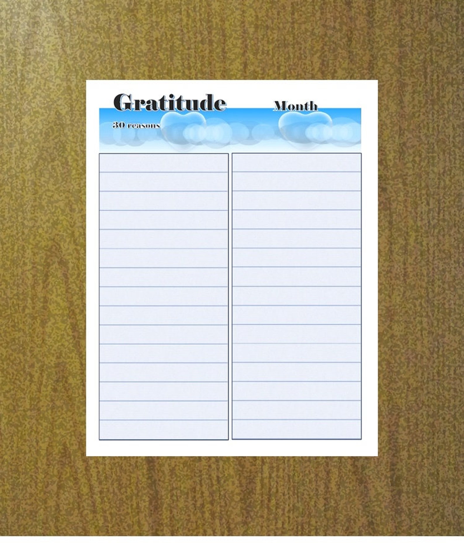 Gratitude List or Bullet Journal Page Printable to Encourage You to Be ...