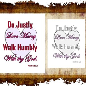 Bible Verse Printable Micah 6:8 Do Justly Love Mercy Walk | Etsy