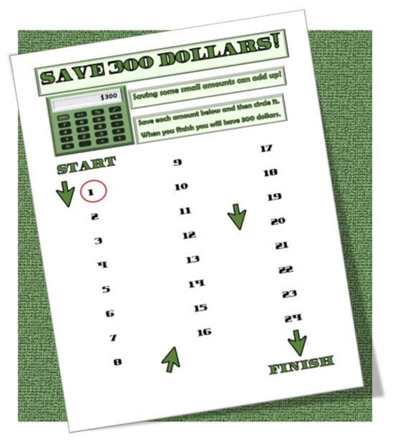 Save 300 - Savings Plan Challenge-visual Printable Teaching Tool to ...