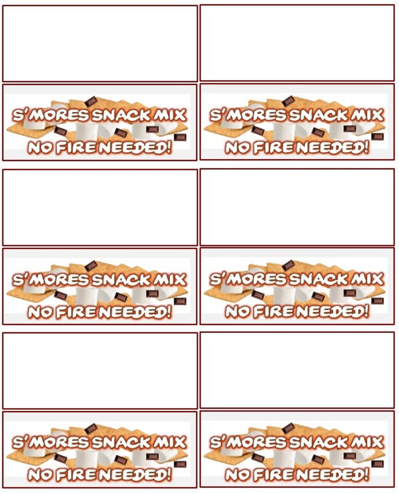 S'mores Snack Mix Gift - Bag Topper - for Your Party, Work Gift ...