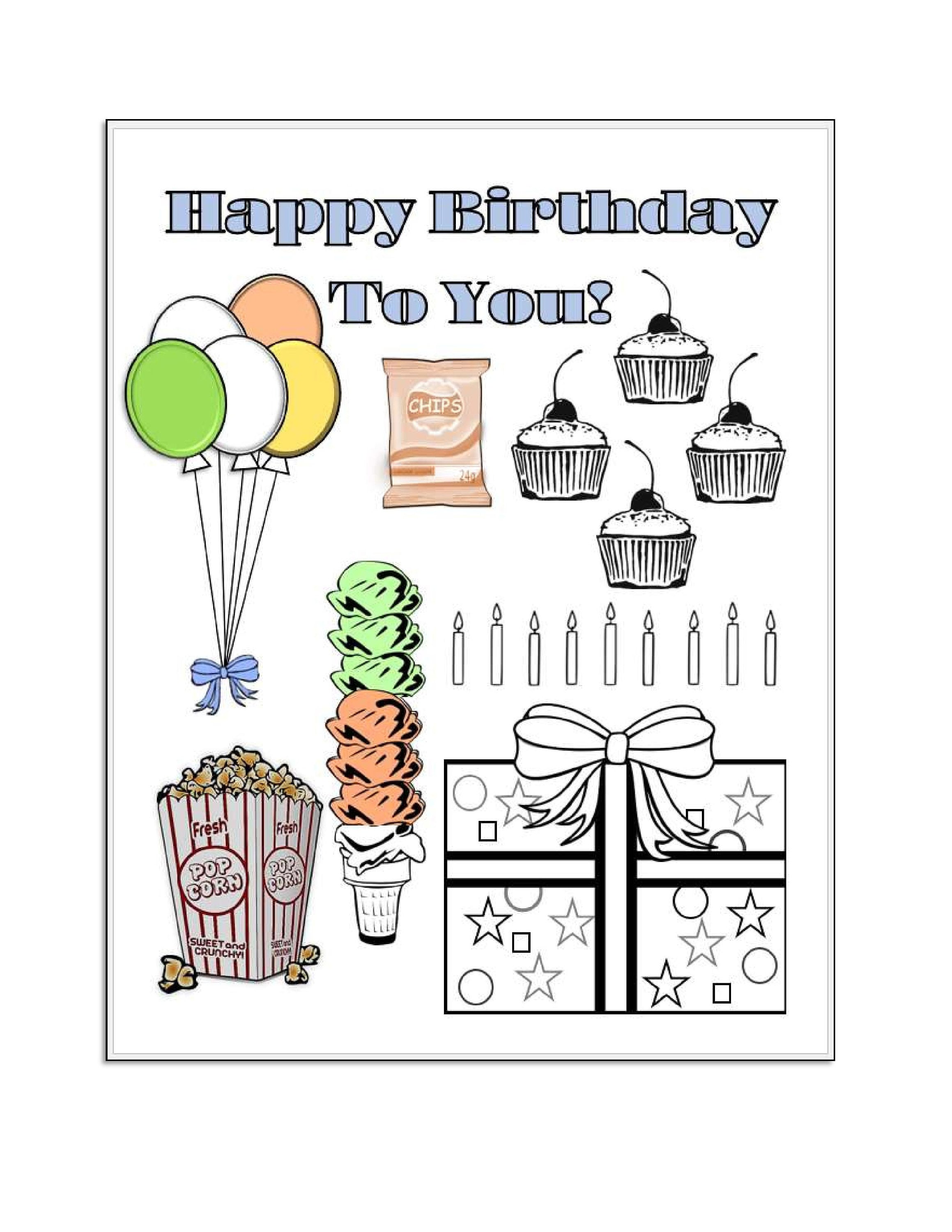 Birthday Coloring Page Printable to Color Yourself or Gift to Someone ...