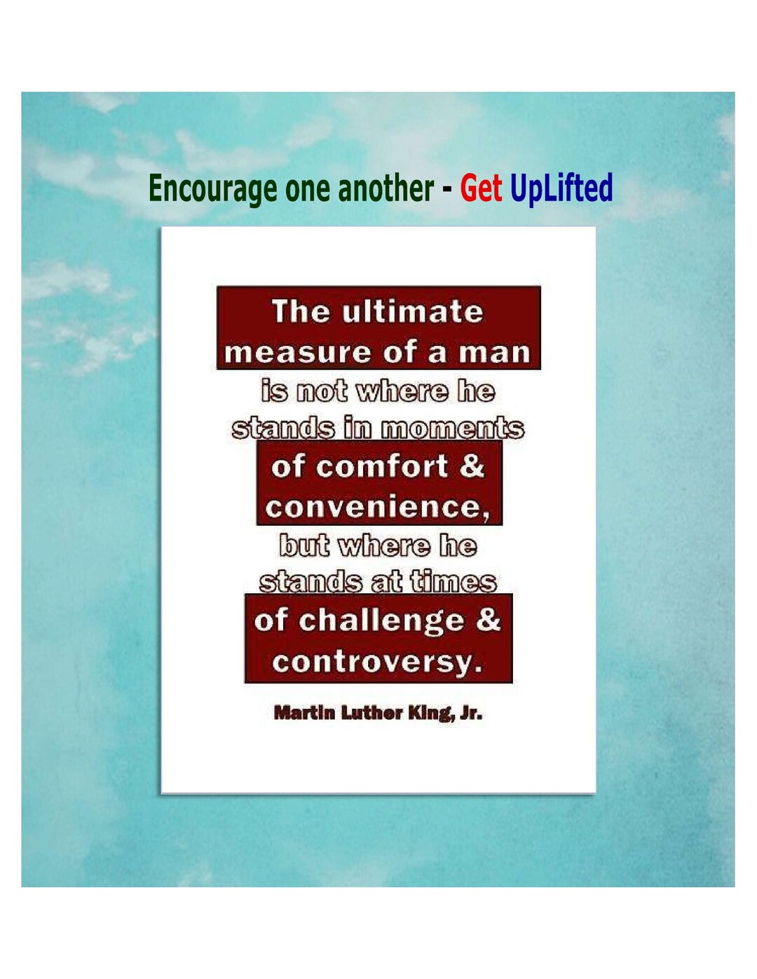 Martin Luther King Jr. Quote - Inspirational Printable - Ultimate ...