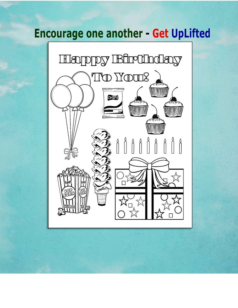 Birthday Coloring Page Printable to Color Yourself or Gift to - Etsy