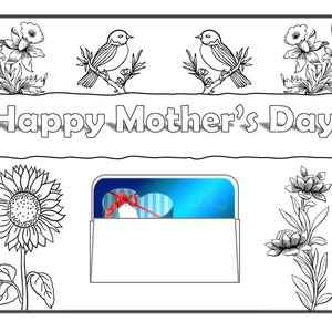Mother's Day Coloring Page & Gift Card Holder - It Can Also Be Used ...