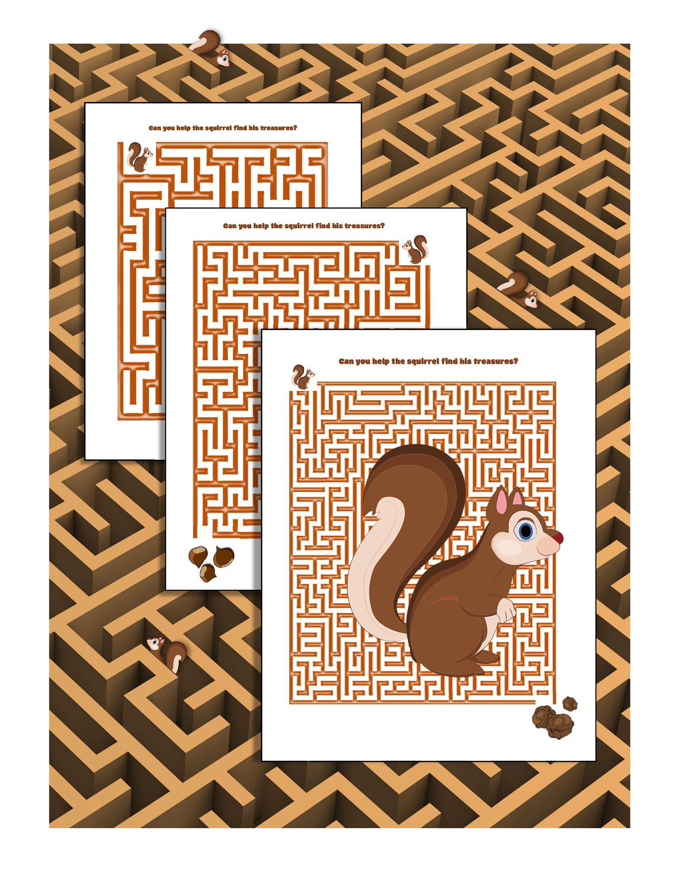 Kids Maze Puzzle Games - Help the Squirrel Find the Treasure Maze With ...