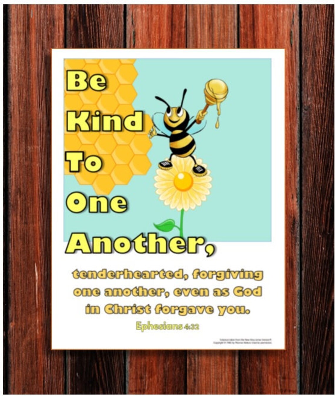 Ephesians 4:32 Bible Printable Be Kind to One Another for Your Kitchen ...