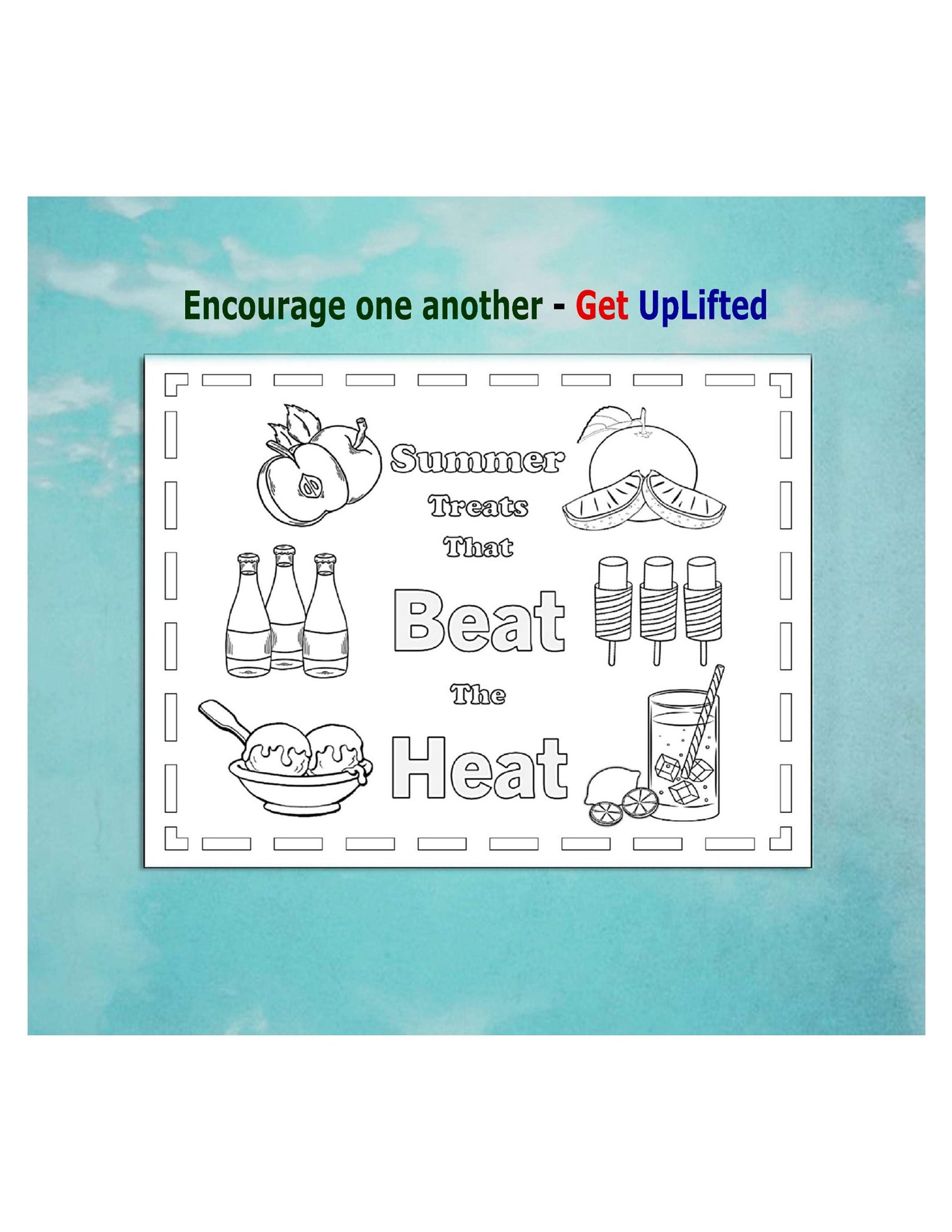 Summer Coloring Page - Treats That Beat the Heat - Printable Page for ...