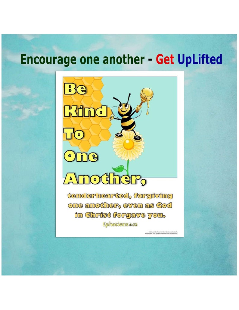 Ephesians 4:32 Bible Printable Be Kind to One Another for - Etsy