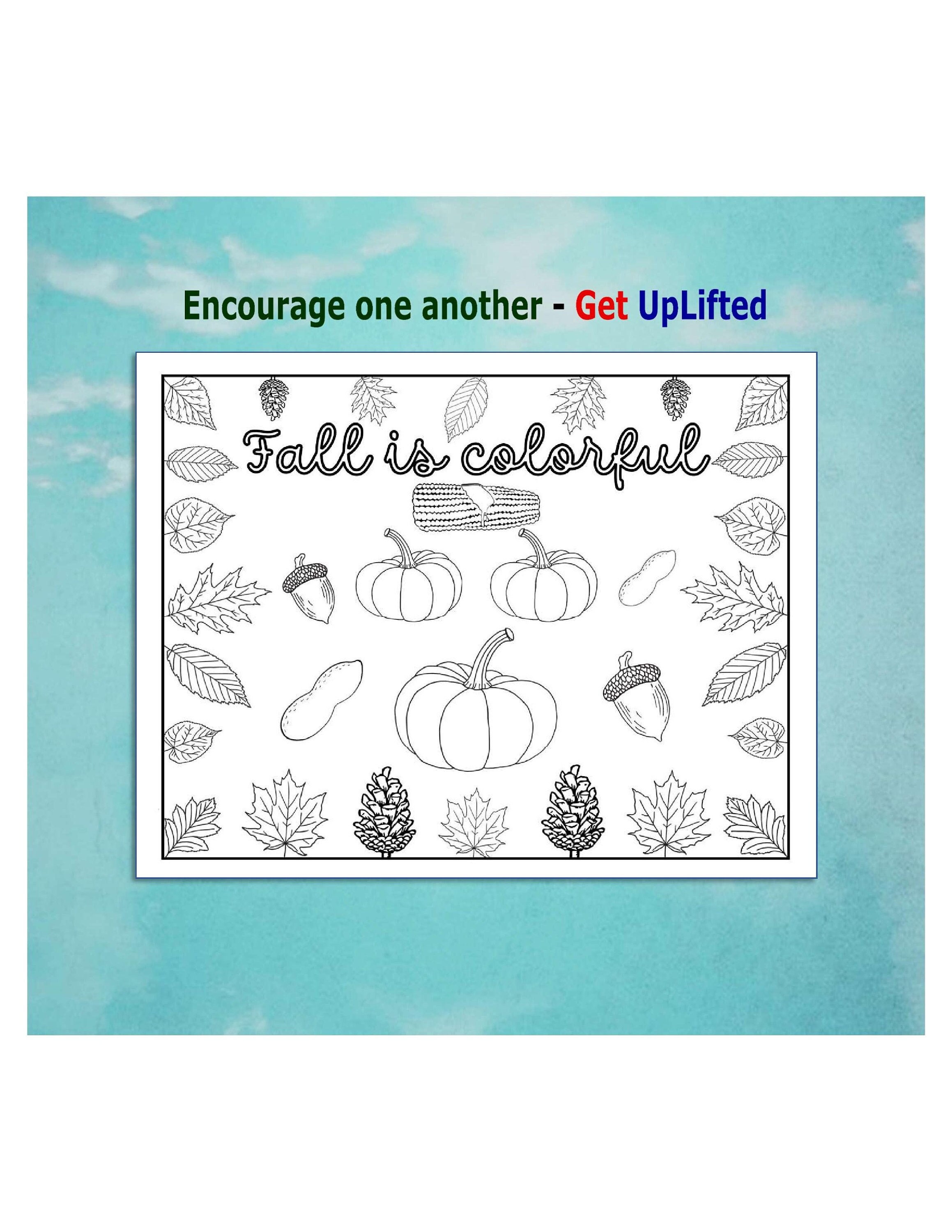 Fall Coloring Page for Kids and Adults - Fall is Colorful Printable to ...
