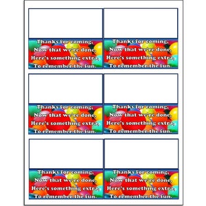 Bag Topper Printable Party Favor Gift "thanks for Coming" to Give Away ...