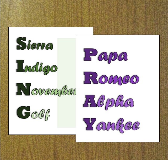 Phonetic Alphabet Printable pray Sing as a Gift for a - Etsy