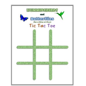 Spring and Summer Printable Tic Tac Toe Game Board and Reusable ...