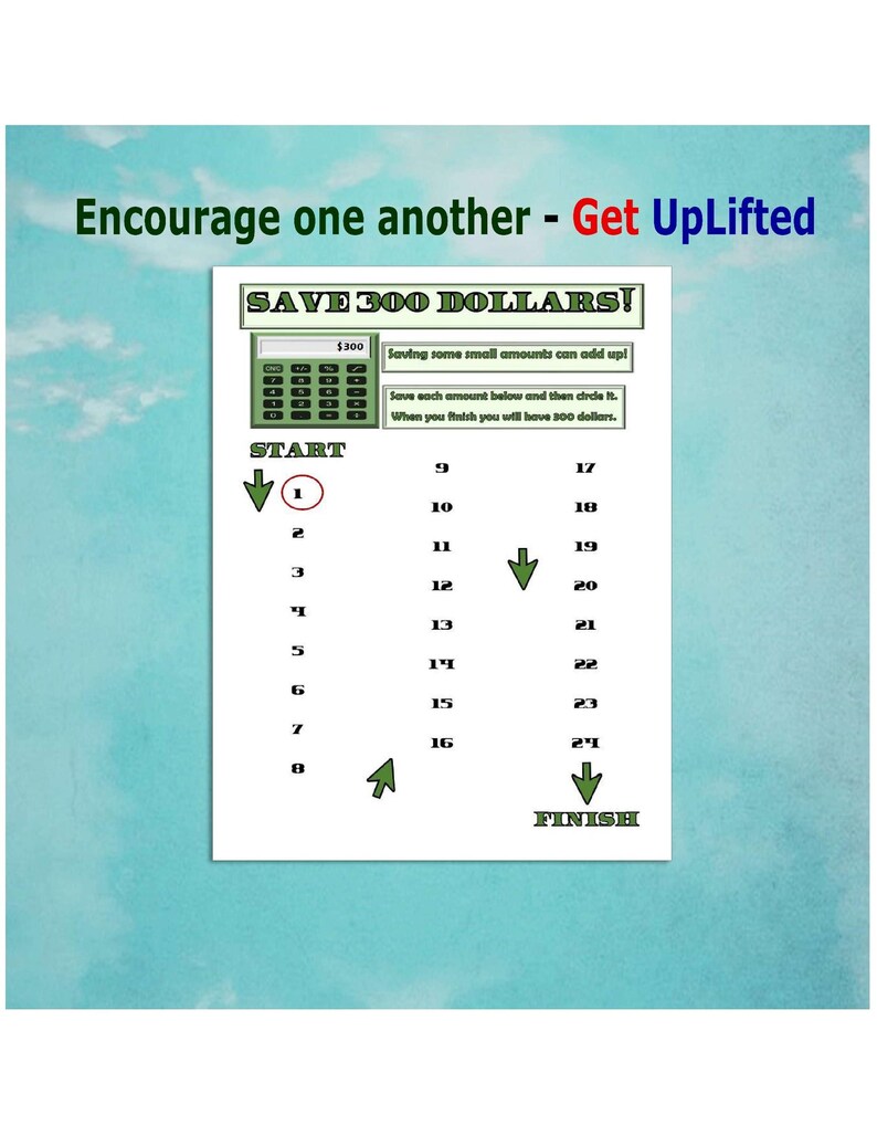 Save 300 Savings Plan Challenge-visual Printable Teaching - Etsy
