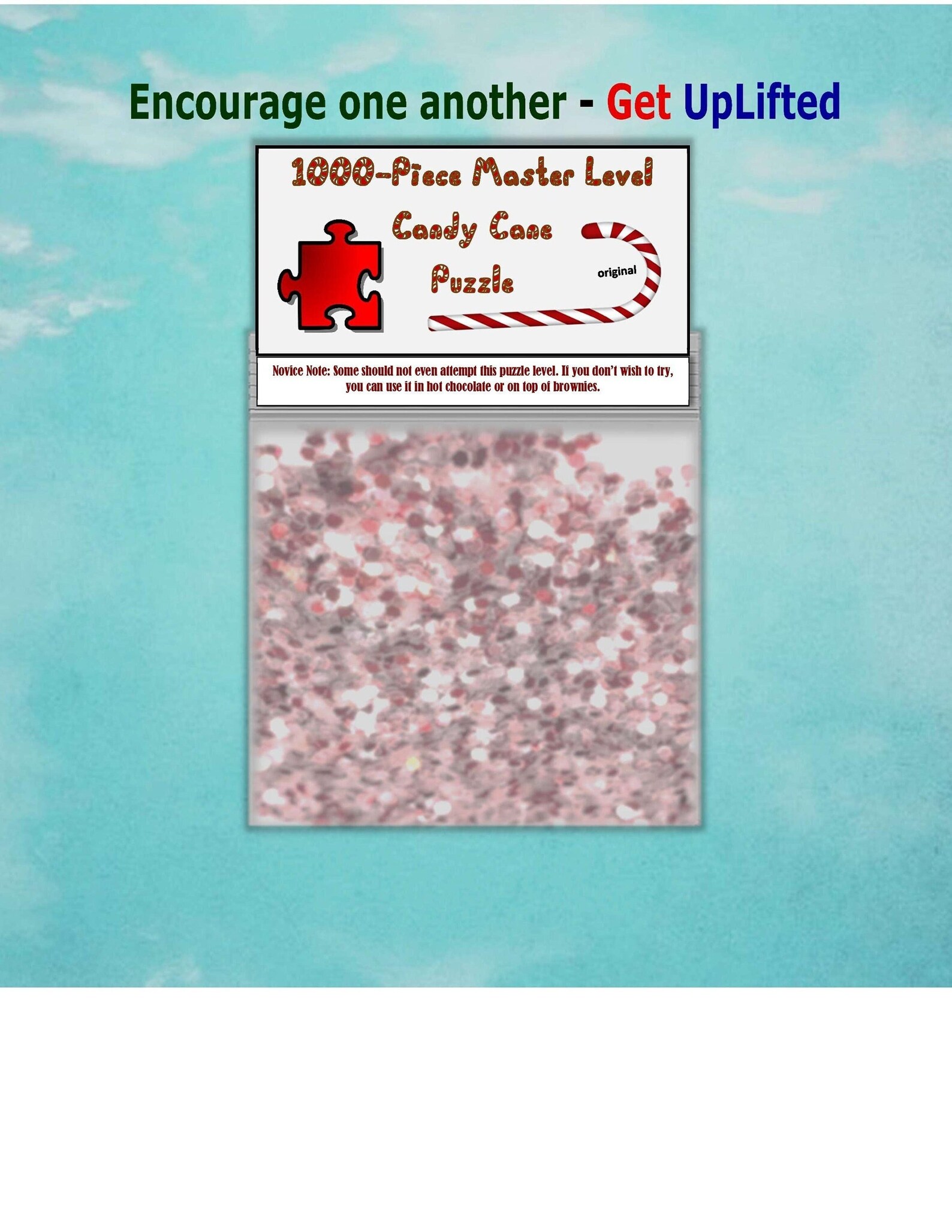 Candy Cane Puzzle Bag Topper Printable for Christmas Gift or - Etsy