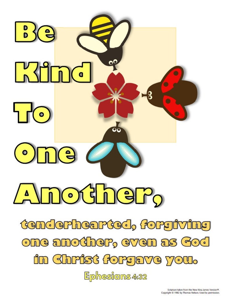 Ephesians 4:32 Bible Printable - Be Kind to One Another - for Your ...
