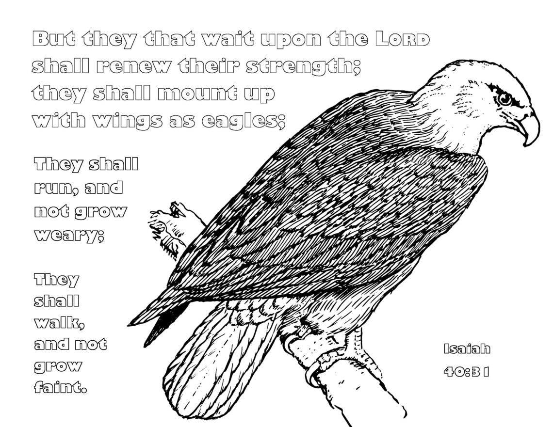 Bible Verse Coloring Page-isaiah 40-they That Wait Upon the Lord-kids ...