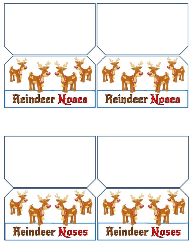 Reindeer Noses Bag Topper Printable - for a 4 Inch Craft Bag. Use as ...