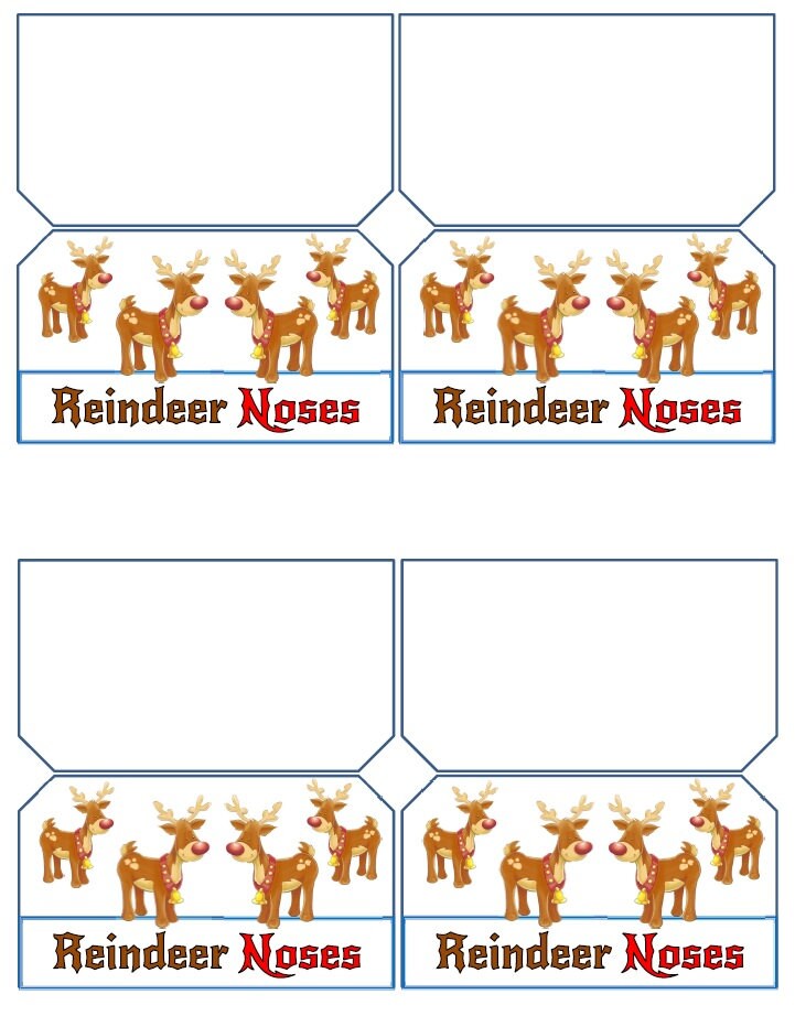 Reindeer Noses Bag Topper Printable - for a 4 Inch Craft Bag. Use as ...
