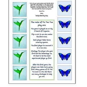 Spring and Summer Printable Tic Tac Toe Game Board and Reusable ...