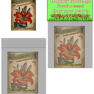 Spring Seed Packet Bag Topper - Use as Class Project, a Party Favor or ...