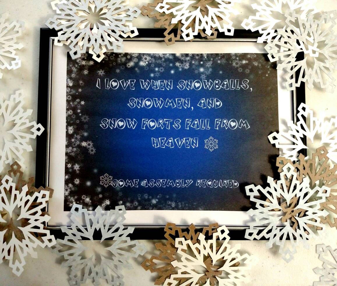 Love Snow Printable for Your Foyer, Den, or Living Room Winter Decor. 2 ...