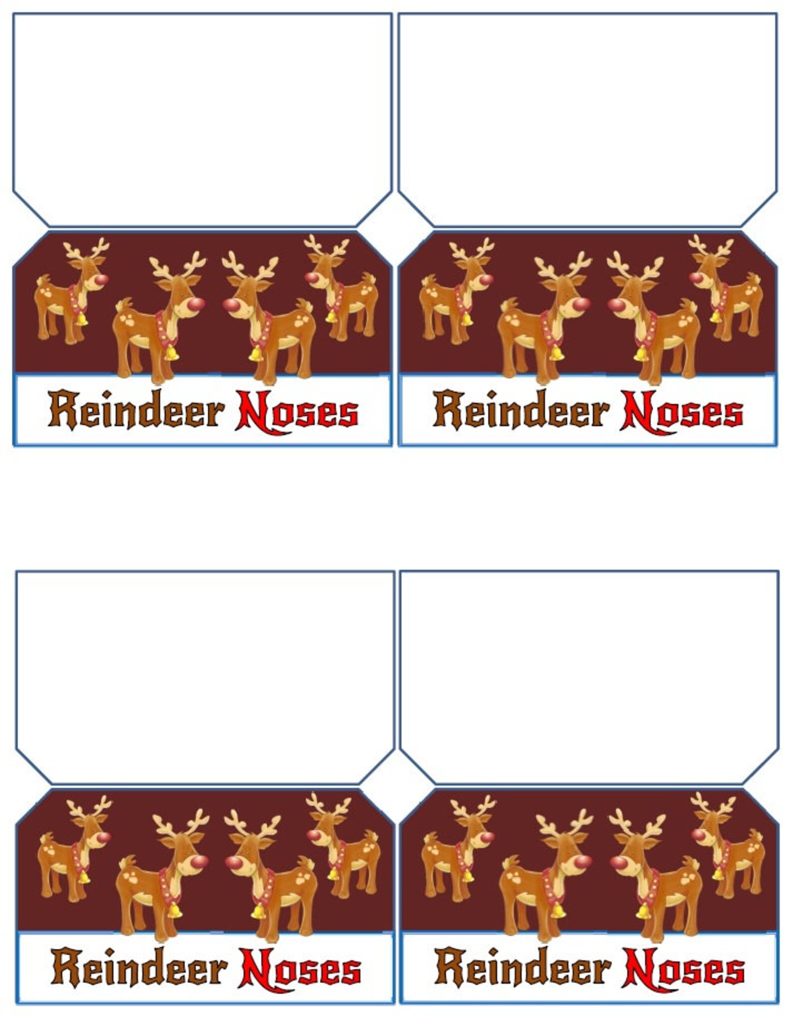 Reindeer Noses Bag Topper Printable - for a 4 Inch Craft Bag. Use as ...