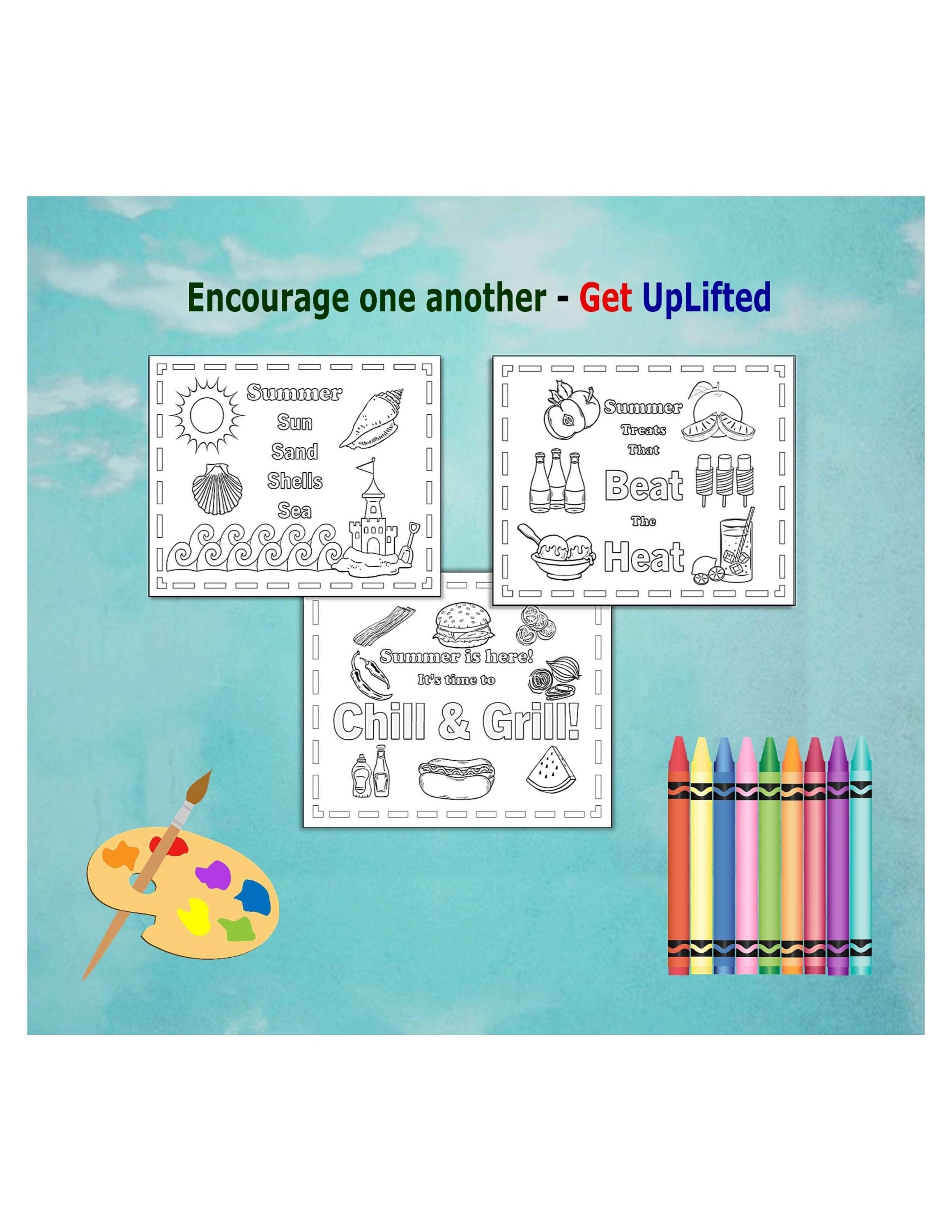 3 Summer Coloring Pages - Printables for Kids and Adults for Enjoyment ...