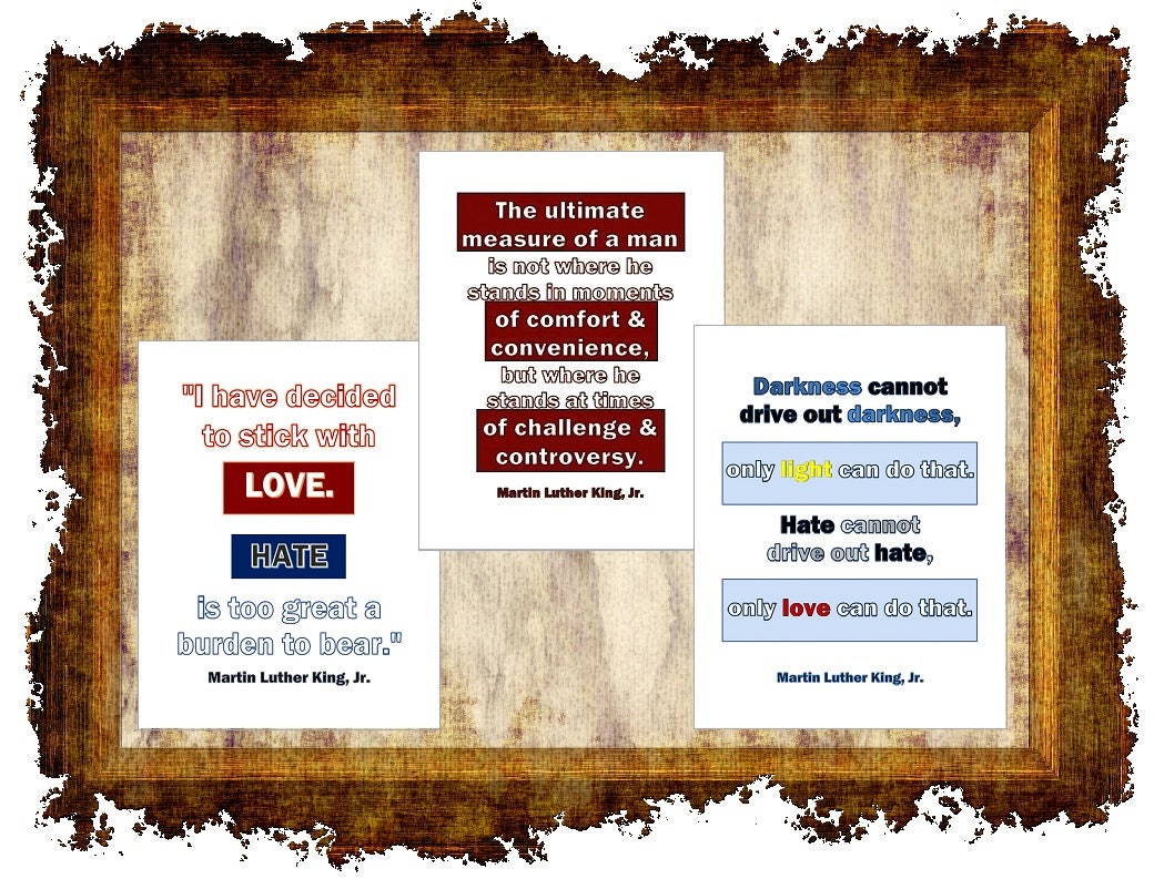 Martin Luther King Jr. Quote Inspirational Printable Stick With Love ...