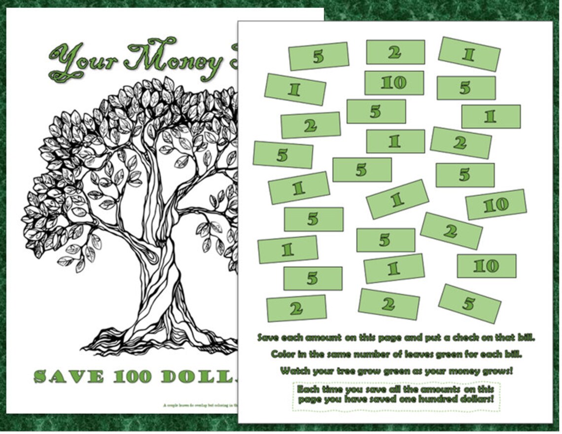 Save 100 - Saving Plan Challenge - Printable Teaching Tool Making ...