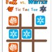Fall Winter Printable Tic Tac Toe Game Board and Reuseable Game Pieces ...