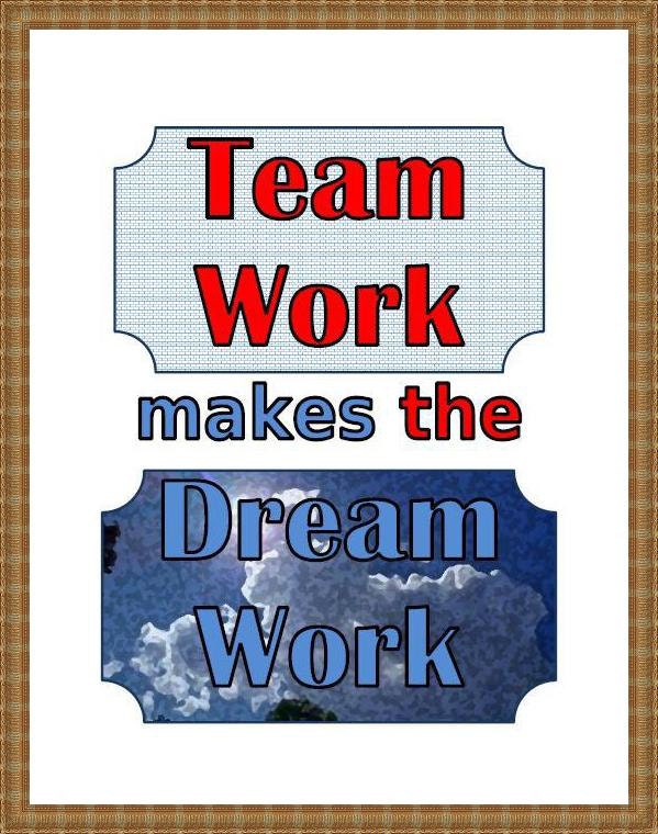 Teamwork Makes the Dream Work - Office or Home Décor Printable to ...