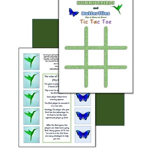 Spring and Summer Printable Tic Tac Toe Game Board and Reusable ...