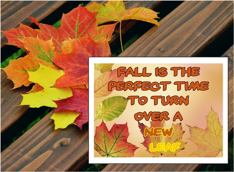 Fall Print Quote, "fall is the Perfect Time to Turn Over a New Leaf ...