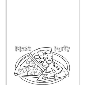 Pizza Party Coloring Page Printable for Enjoyment & Stress Relief for ...