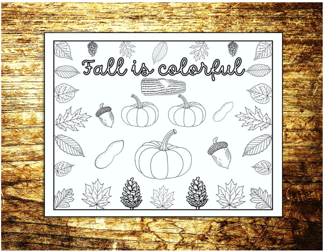 Fall Coloring Page for Kids and Adults - Fall is Colorful Printable to ...