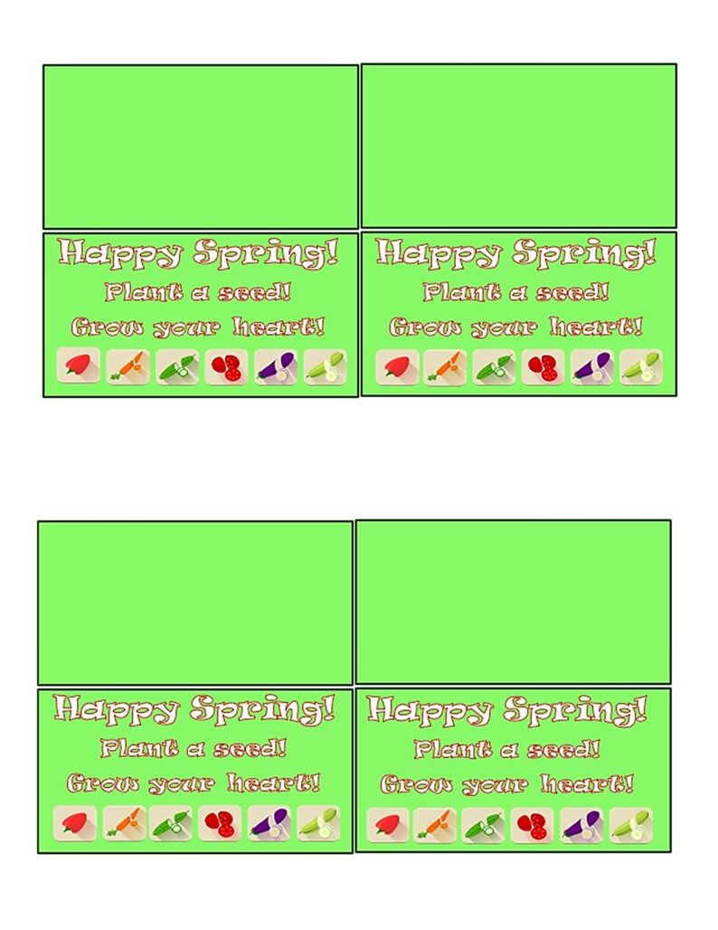 Spring Seed Packet Bag Topper - Use as Class Project, a Party Favor or ...