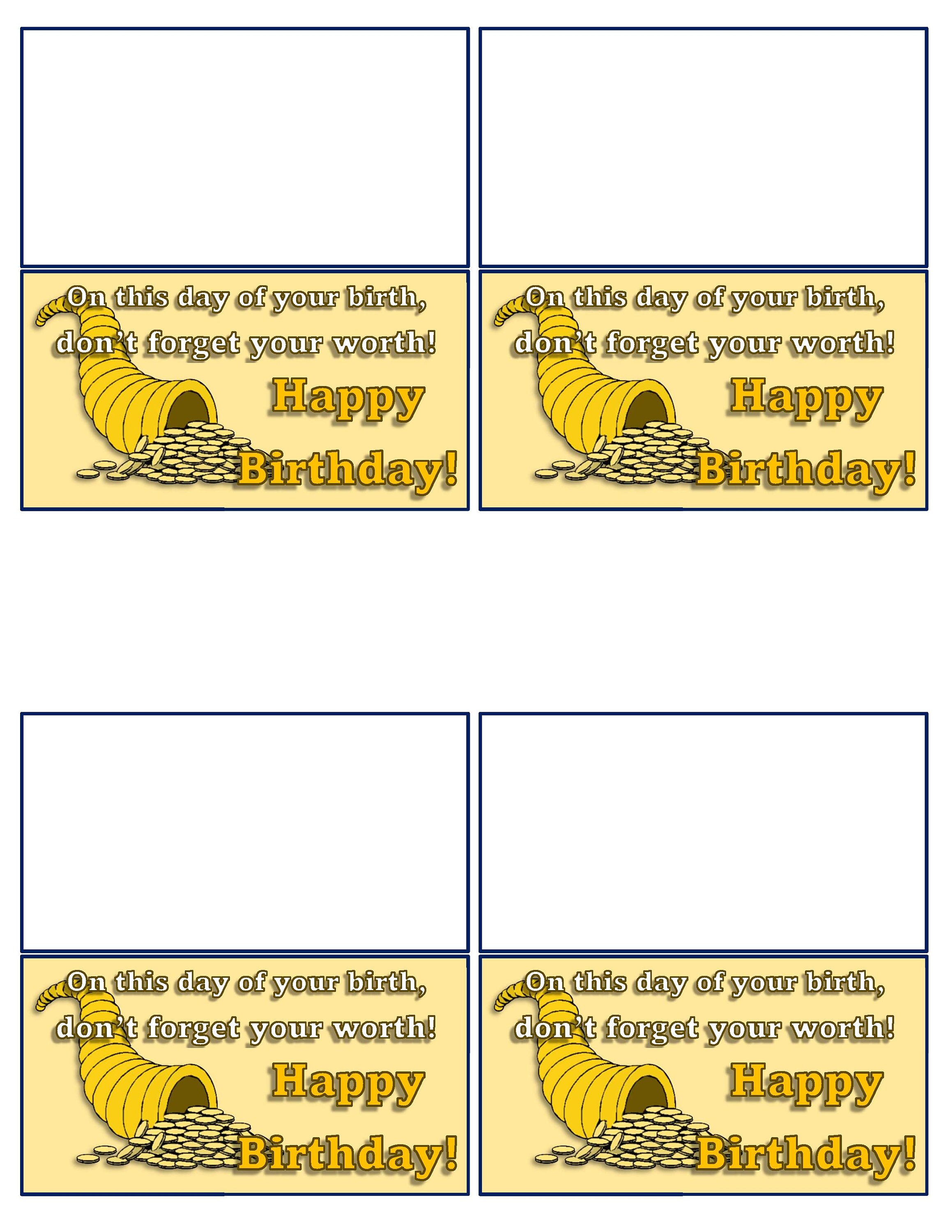 Birthday Bag Topper Printable - for a Teacher's Gift, Office Handout or ...