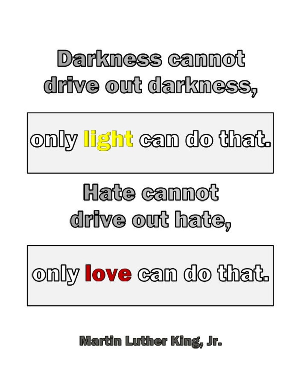 Martin Luther King Jr. Quote - Inspirational Printable - Light and Love ...