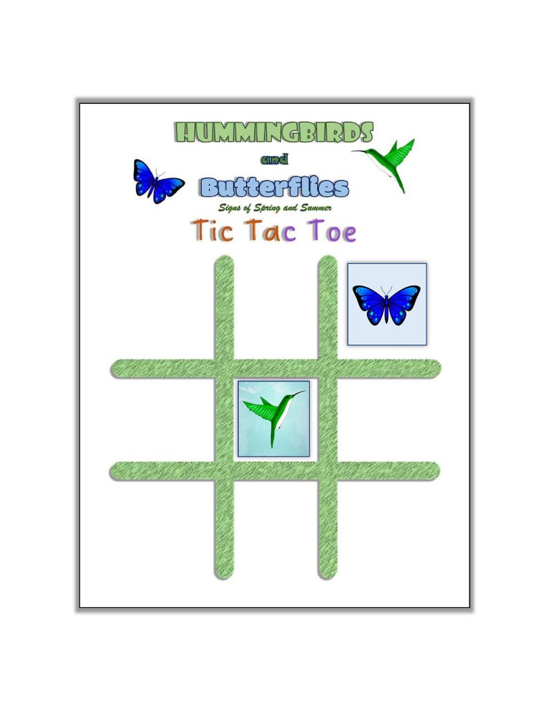 Spring and Summer Printable Tic Tac Toe Game Board and Reusable ...