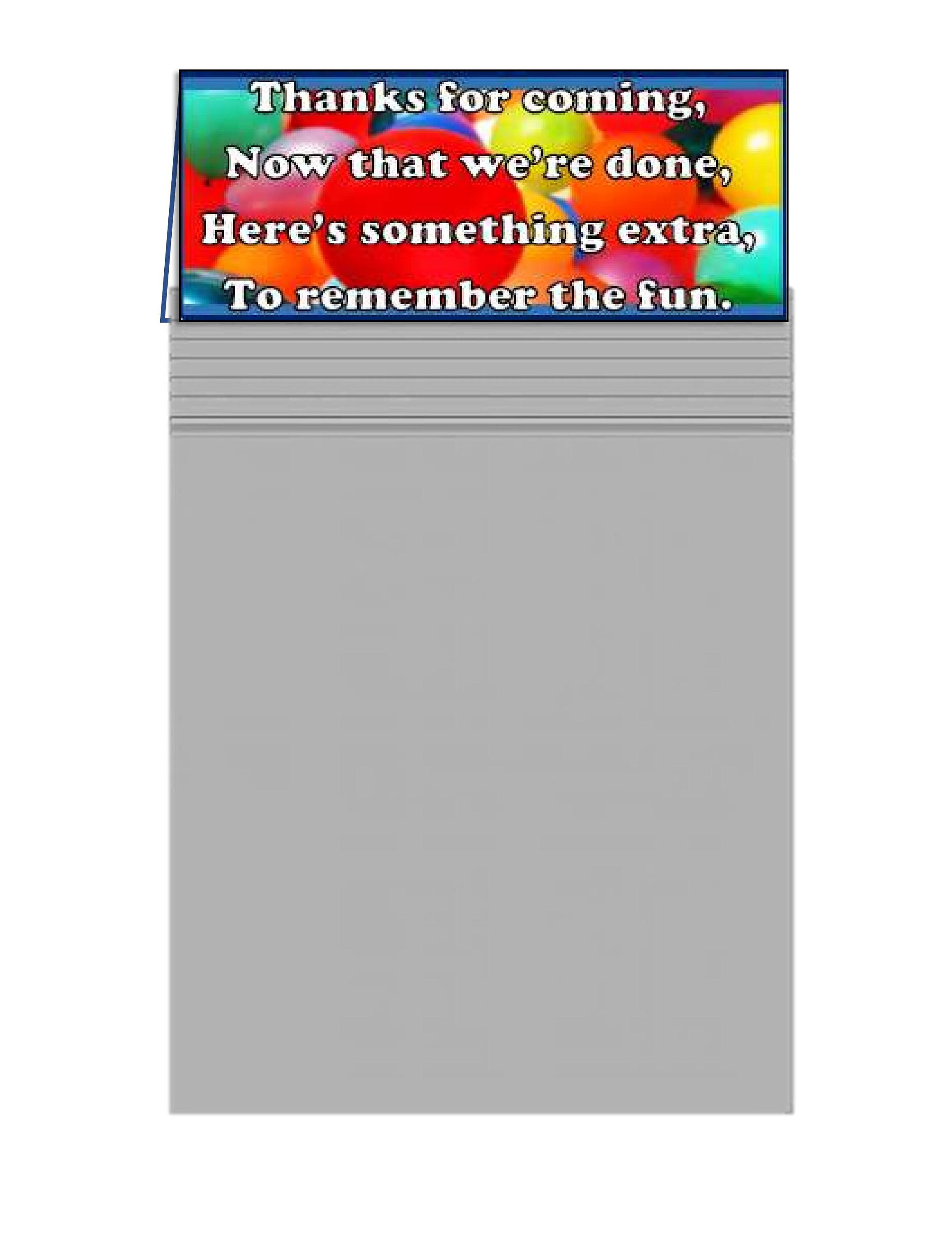 Bag Topper Printable Party Favor Gift "thanks for Coming" to Give Away ...