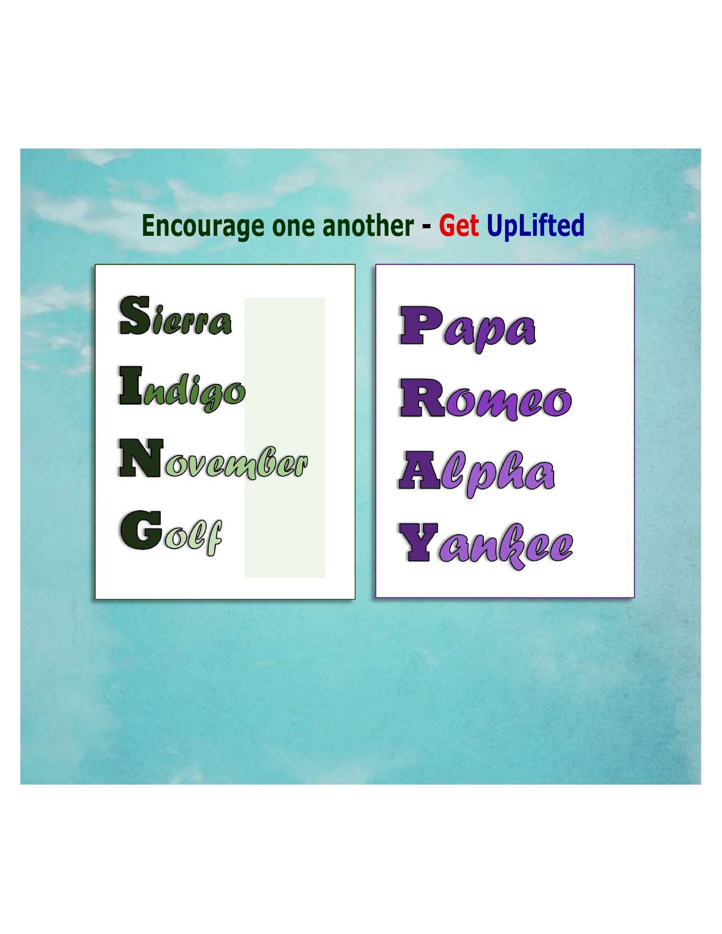 Phonetic Alphabet Printable pray Sing as a Gift for a - Etsy