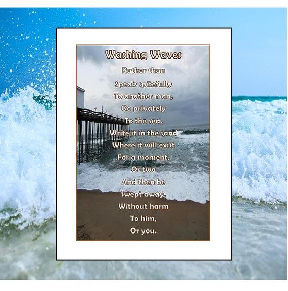 Ocean Print Washing Waves Original Poem Printable for Your | Etsy
