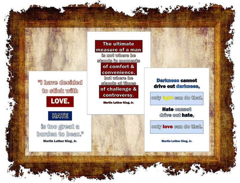 Martin Luther King Jr. Quote Inspirational Printable Light and Love for ...