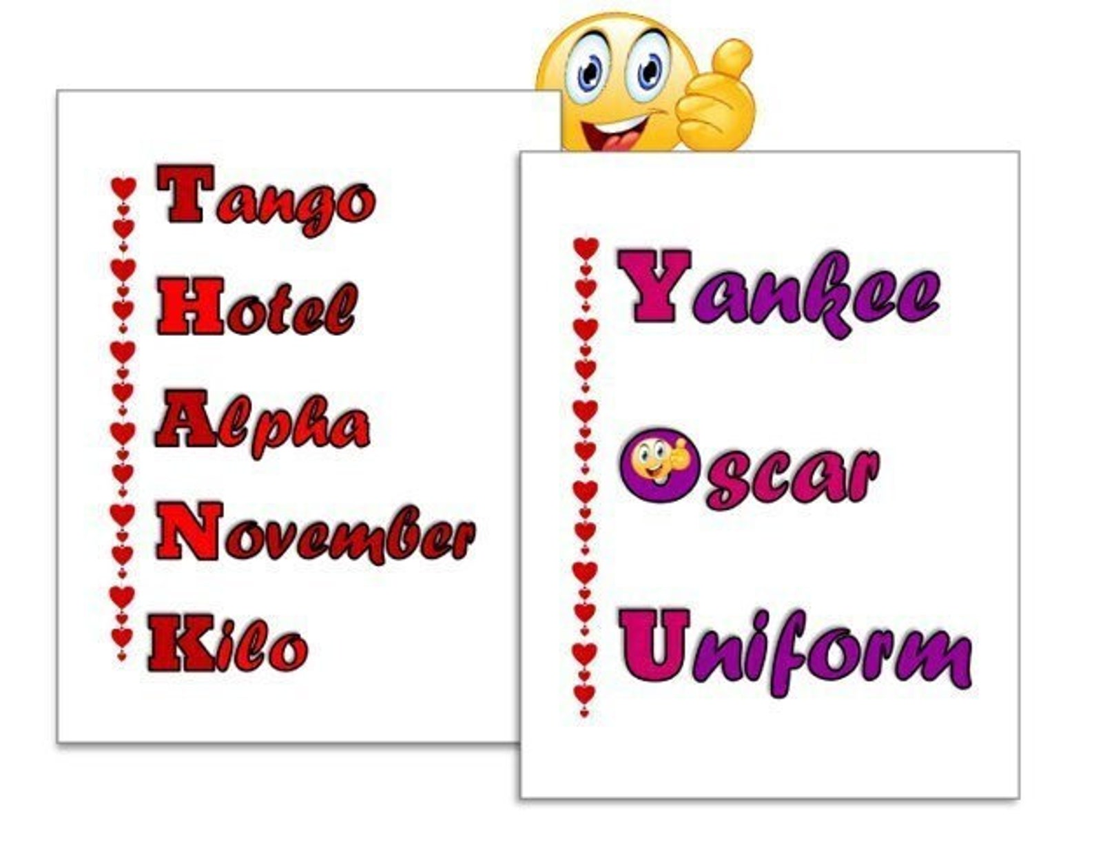 Thank You Phonetic Alphabet Printable to Thank Your - Etsy