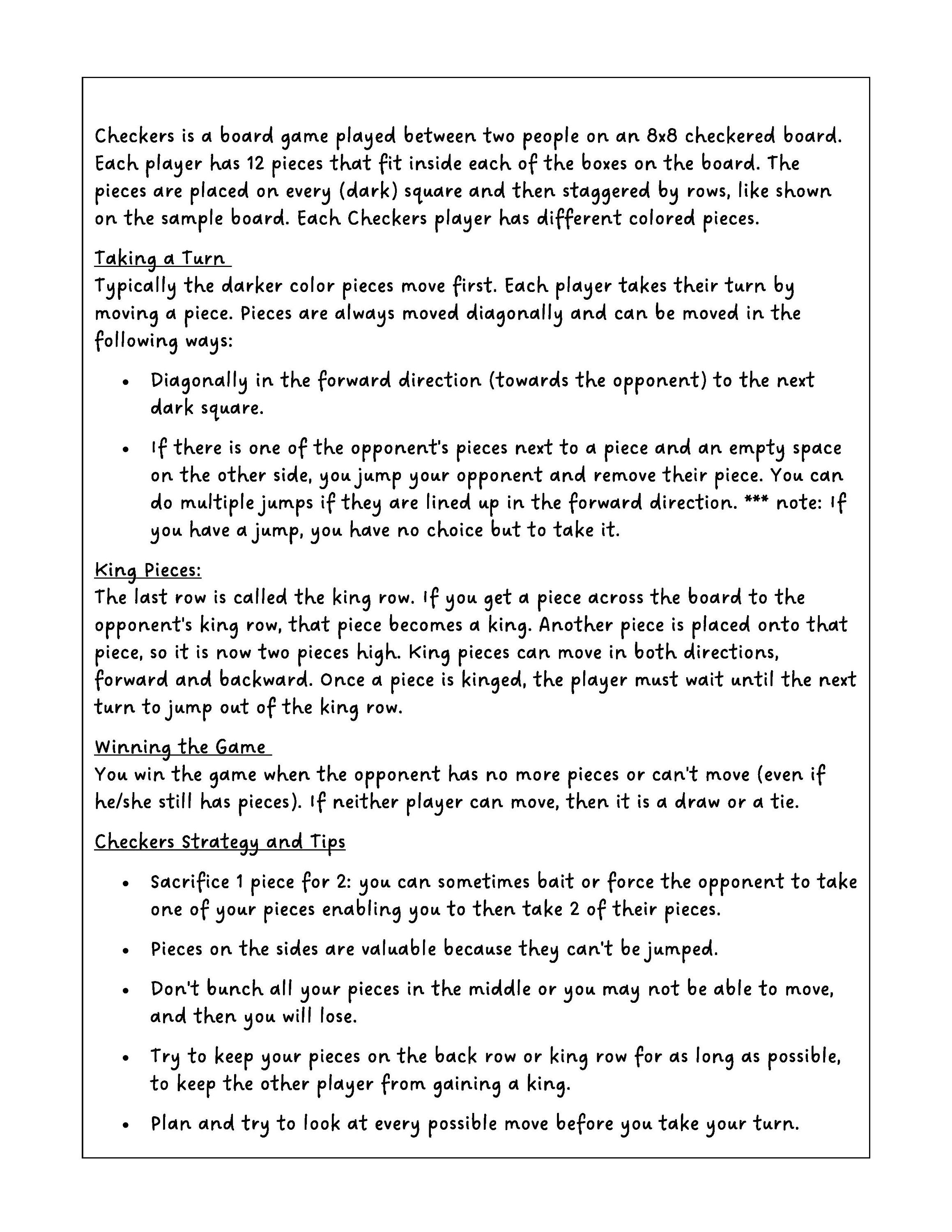 Printable Checkers Board Game and Pieces - Snowmen Vs. Gingerbread Men ...