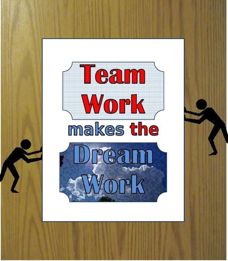 Teamwork Makes the Dream Work Office or Home Décor Printable to ...