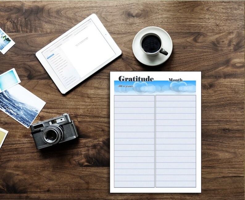 Gratitude List or Bullet Journal Page Printable to Encourage You to Be ...